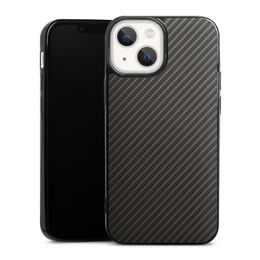 DeinDesign iPhone 13 Mini Handy Slim Case extra d&uuml;nn Silikon Handyh&uuml;lle schwarz H&uuml;lle Carbon Metallic Look Muster Silikon Slim Case