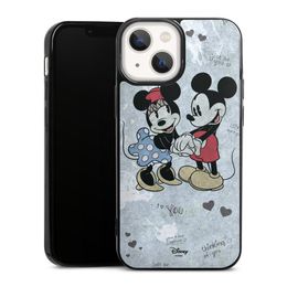 DeinDesign iPhone 13 Mini Handy Slim Case extra d&uuml;nn Silikon Handyh&uuml;lle schwarz H&uuml;lle Vintage Disney Silikon Slim Case