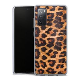 DeinDesign Galaxy S20 FE 5G Handy Silikon H&uuml;lle Case transparent Handyh&uuml;lle Animal Print Leopard Fur Silikon Case