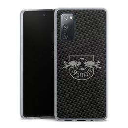 DeinDesign Galaxy S20 FE Handy Silikon H&uuml;lle Case transparent Handyh&uuml;lle Rb Leipzig Carbon Metallic Look Silikon Case