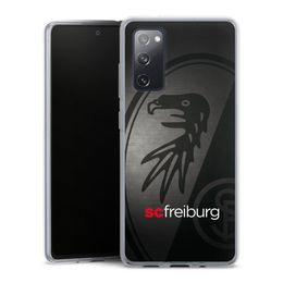 DeinDesign Galaxy S20 FE 5G Handy Silikon H&uuml;lle Case transparent Handyh&uuml;lle Sc Freiburg Official Licensed Product Metallic Look Silikon Case