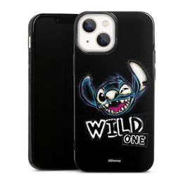 DeinDesign iPhone 13 Mini Handy Slim Case extra d&uuml;nn Silikon Handyh&uuml;lle schwarz H&uuml;lle Lilo & Stitch Disney Official Licensed Product Silikon Slim Case