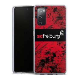 DeinDesign Galaxy S20 FE 5G Handy Silikon H&uuml;lle Case transparent Handyh&uuml;lle Official Licensed Product Sc Freiburg Logo Silikon Case