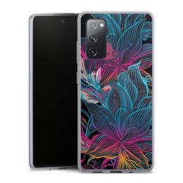 DeinDesign Galaxy S20 FE Handy Silikon H&uuml;lle Case transparent Handyh&uuml;lle Colourful Neon Flowers Silikon Case