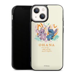 DeinDesign iPhone 13 Mini Handy Slim Case extra d&uuml;nn Silikon Handyh&uuml;lle schwarz H&uuml;lle Official Licensed Product Lilo & Stitch Disney Silikon Slim Case