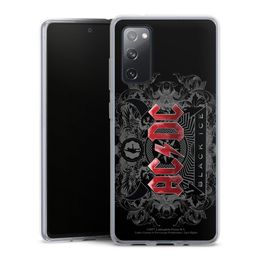 DeinDesign Galaxy S20 FE Handy Silikon H&uuml;lle Case transparent Handyh&uuml;lle Black Ice Merchandise Acdc Silikon Case