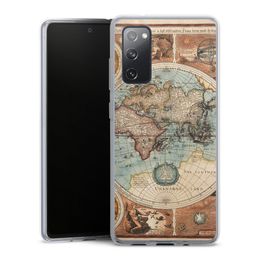 DeinDesign Galaxy S20 FE Handy Silikon H&uuml;lle Case transparent Handyh&uuml;lle World Map Vintage Map Silikon Case