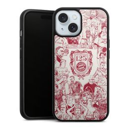 DeinDesign iPhone 15 Handy Gallery Case Handyh&uuml;lle 9H Geh&auml;rtetes Glas R&uuml;ckseite H&uuml;lle Official Licensed Product Fcb 125 Jahre Fc Bayern M&uuml;nchen Gallery Case