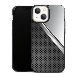 DeinDesign iPhone 13 Mini Handy Slim Case extra d&uuml;nn Silikon Handyh&uuml;lle schwarz H&uuml;lle Steel Metall Carbon Silikon Slim Case
