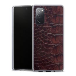 DeinDesign Galaxy S20 FE 5G Handy Silikon H&uuml;lle Case transparent Handyh&uuml;lle Animal Print Crocodile Leather Silikon Case