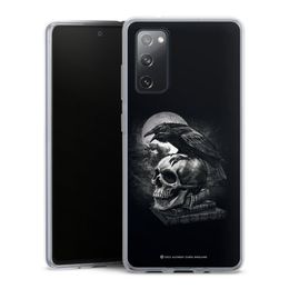 DeinDesign Galaxy S20 FE Handy Silikon H&uuml;lle Case transparent Handyh&uuml;lle Skull Raven Skulls Silikon Case