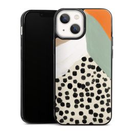 DeinDesign iPhone 13 Mini Handy Slim Case extra d&uuml;nn Silikon Handyh&uuml;lle schwarz H&uuml;lle Abstract Boho Kunst Silikon Slim Case