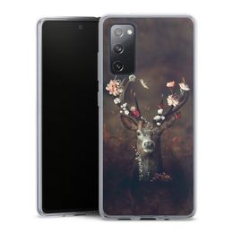 DeinDesign Galaxy S20 FE 5G Handy Silikon H&uuml;lle Case transparent Handyh&uuml;lle Rehe Reindeer Flowers Silikon Case