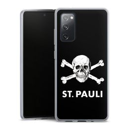 DeinDesign Galaxy S20 FE Handy Silikon H&uuml;lle Case transparent Handyh&uuml;lle Official Licensed Product Fc St. Pauli Totenkopf Silikon Case