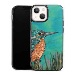DeinDesign iPhone 13 Mini Handy Slim Case extra d&uuml;nn Silikon Handyh&uuml;lle schwarz H&uuml;lle Painting Bird Animals Silikon Slim Case