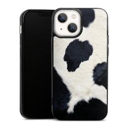 DeinDesign iPhone 13 Mini Handy Slim Case extra d&uuml;nn Silikon Handyh&uuml;lle schwarz H&uuml;lle Animal Look Animal Print Cow Skin Silikon Slim Case