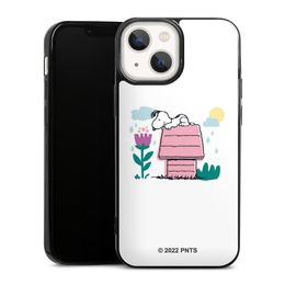 DeinDesign iPhone 13 Mini Handy Slim Case extra d&uuml;nn Silikon Handyh&uuml;lle schwarz H&uuml;lle Snoopy Dog Official Licensed Product Silikon Slim Case