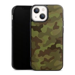 DeinDesign iPhone 13 Mini Handy Slim Case extra d&uuml;nn Silikon Handyh&uuml;lle schwarz H&uuml;lle Camouflage Tarnmuster Army Silikon Slim Case