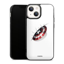 DeinDesign iPhone 13 Mini Handy Slim Case extra d&uuml;nn Silikon Handyh&uuml;lle schwarz H&uuml;lle Captain America Official Licensed Product Marvel Silikon Slim Case