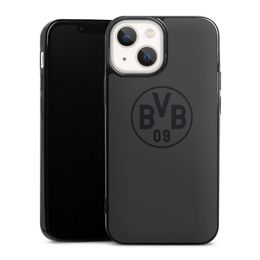DeinDesign iPhone 13 Mini Handy Slim Case extra d&uuml;nn Silikon Handyh&uuml;lle schwarz H&uuml;lle Bvb Borussia Dortmund Logo Silikon Slim Case