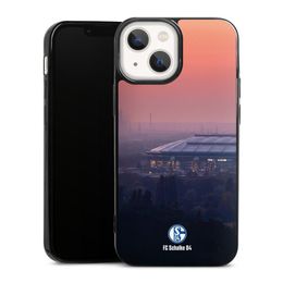 DeinDesign iPhone 13 Mini Handy Slim Case extra d&uuml;nn Silikon Handyh&uuml;lle schwarz H&uuml;lle Fc Schalke 04 Official Licensed Product Stadium Silikon Slim Case