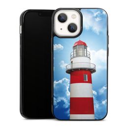 DeinDesign iPhone 13 Mini Handy Slim Case extra d&uuml;nn Silikon Handyh&uuml;lle schwarz H&uuml;lle Sky Cloud Lighthouse Silikon Slim Case