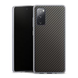 DeinDesign Galaxy S20 FE Handy Silikon H&uuml;lle Case transparent Handyh&uuml;lle Carbon Muster Metallic Look Silikon Case
