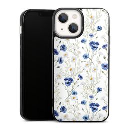 DeinDesign iPhone 13 Mini Handy Slim Case extra d&uuml;nn Silikon Handyh&uuml;lle schwarz H&uuml;lle Flowers Muster Flower Silikon Slim Case