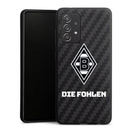 DeinDesign Galaxy A52s 5G Handy Premium Silikon H&uuml;lle Handyh&uuml;lle schwarz Case Gladbach Carbon Borussia M&ouml;nchengladbach Silikon Premium Case