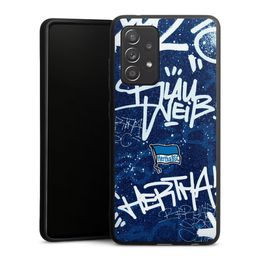 DeinDesign Galaxy A52s 5G Handy Premium Silikon H&uuml;lle Handyh&uuml;lle schwarz Case Hertha Bsc Graffiti Official Licensed Product Silikon Premium Case