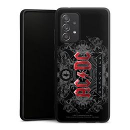 DeinDesign Galaxy A52s 5G Handy Premium Silikon H&uuml;lle Handyh&uuml;lle schwarz Case Merchandise Black Ice Acdc Silikon Premium Case