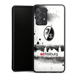 DeinDesign Galaxy A52s 5G Handy Premium Silikon H&uuml;lle Handyh&uuml;lle schwarz Case Skyline Logo Sc Freiburg Silikon Premium Case