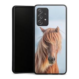 DeinDesign Galaxy A52s 5G Handy Premium Silikon H&uuml;lle Handyh&uuml;lle schwarz Case Animals Animal Look Horse Silikon Premium Case