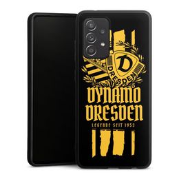 DeinDesign Galaxy A52s 5G Handy Premium Silikon H&uuml;lle Handyh&uuml;lle schwarz Case Sg Dynamo Dresden Statement Sgd Silikon Premium Case