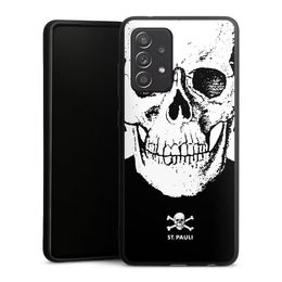 DeinDesign Galaxy A52s 5G Handy Premium Silikon H&uuml;lle Handyh&uuml;lle schwarz Case Totenkopf Fc St. Pauli Official Licensed Product Silikon Premium Case