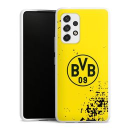 DeinDesign Galaxy A53 5G Handy Silikon H&uuml;lle Case wei&szlig; Handyh&uuml;lle Borussia Dortmund Borusse Official Licensed Product Silikon Case