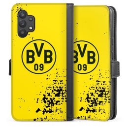 DeinDesign Galaxy A32 4G Handy Klapph&uuml;lle Handyh&uuml;lle aus Kunst Leder schwarz Flip Case Borussia Dortmund Borusse Official Licensed Product Sideflip mit Lasche