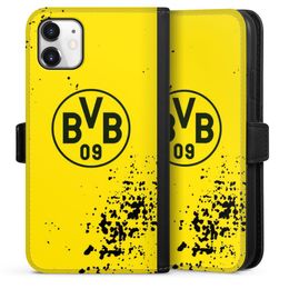 DeinDesign iPhone 11 Handy Klapph&uuml;lle Handyh&uuml;lle aus Kunst Leder schwarz Flip Case Borusse Borussia Dortmund Official Licensed Product Sideflip mit Lasche