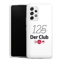 DeinDesign Galaxy A53 5G Handy Silikon H&uuml;lle Case wei&szlig; Handyh&uuml;lle 1. Fcn 1. Fc N&uuml;rnberg 125 Jahre Silikon Case