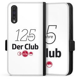 DeinDesign Galaxy A50 Handy Klapph&uuml;lle Handyh&uuml;lle aus Kunst Leder schwarz Flip Case 125 Jahre 1. Fcn 1. Fc N&uuml;rnberg Sideflip mit Lasche