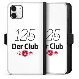 DeinDesign iPhone 11 Handy Klapph&uuml;lle Handyh&uuml;lle aus Kunst Leder schwarz Flip Case 125 Jahre 1. Fcn 1. Fc N&uuml;rnberg Sideflip mit Lasche