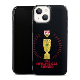 DeinDesign iPhone 13 Mini Handy Slim Case extra d&uuml;nn Silikon Handyh&uuml;lle schwarz H&uuml;lle Trophy Official Licensed Product Vfb Stuttgart Silikon Slim Case