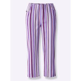 WITT Damen Caprihose aus reiner Baumwolle, beere-gestreift, Gr&ouml;&szlig;e 46