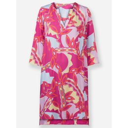 Heine Witt Damen Druckkleid mit seitlichen Nahttaschen, orange-fuchsia-bedruckt, Gr&ouml;&szlig;e 42