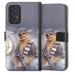 DeinDesign Galaxy A33 5G Handy Klapphülle Handyhülle aus Kunst Leder schwarz Flip Case Merchandise Chewbacca Star Wars Sideflip mit langer Lasche