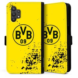 DeinDesign Galaxy A32 5G Handy Klapph&uuml;lle Handyh&uuml;lle aus Kunst Leder schwarz Flip Case Borussia Dortmund Borusse Official Licensed Product Sideflip mit langer 
