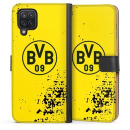 DeinDesign Galaxy A12 Handy Klapph&uuml;lle Handyh&uuml;lle aus Kunst Leder schwarz Flip Case Borussia Dortmund Borusse Official Licensed Product Sideflip mit langer 