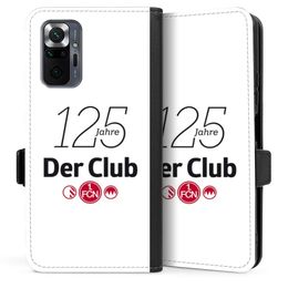 DeinDesign Xiaomi Redmi Note 10 Pro Handy Klapph&uuml;lle Handyh&uuml;lle aus Kunst Leder schwarz Flip Case 1. Fc N&uuml;rnberg 125 Jahre 1. Fcn Sideflip mit langer Lasche
