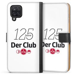 DeinDesign Galaxy A12 Handy Klapph&uuml;lle Handyh&uuml;lle aus Kunst Leder schwarz Flip Case 1. Fcn 1. Fc N&uuml;rnberg 125 Jahre Sideflip mit langer Lasche