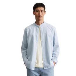Marc O'Polo MARC O'POLO Herren Langarmhemd "aus Bio-Baumwolle", blau, Gr. XXL, gestreift, Obermaterial: 100% Baumwolle, Hemden